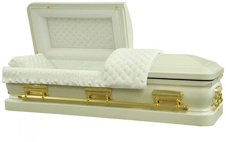 White Shadow Metal Casket - Best Priced Caskets In The UK